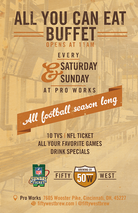 NFL Sunday Ticket Buffet! - Fifty West Brewing Company